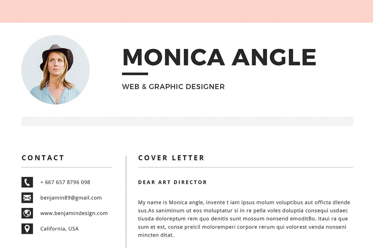 Resume/CV | Monica, a Resume Template by Occy Design