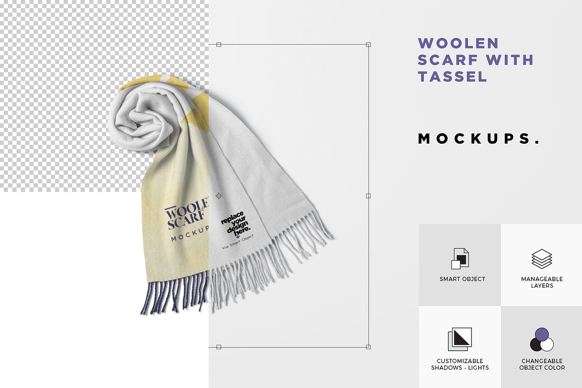 Woolen Scarf Mockups, an Apparel Mockup by GfxFoundry