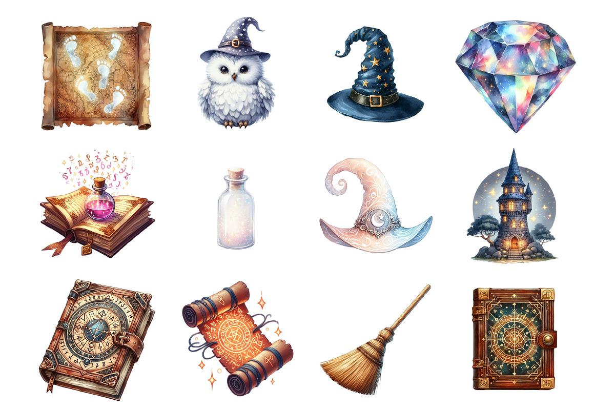 Wizard School Clipart, an Illustration by DesignGet