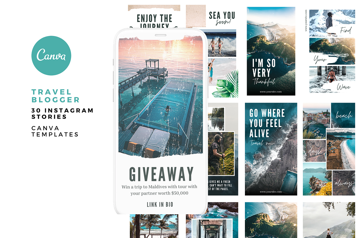 Travel Instagram Story Canva, a Templates & Theme by The Blog Creative