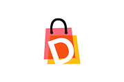 d letter shop store shopping bag, a Branding & Logo Template by vastard