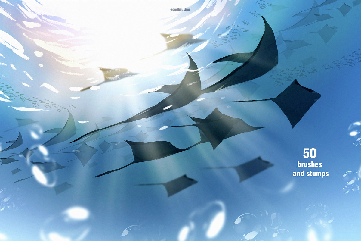 Ocean water procreate brushes