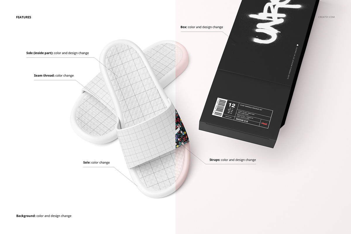 Slide Sandals Mockup Set, a Product Mockup by Creatsy