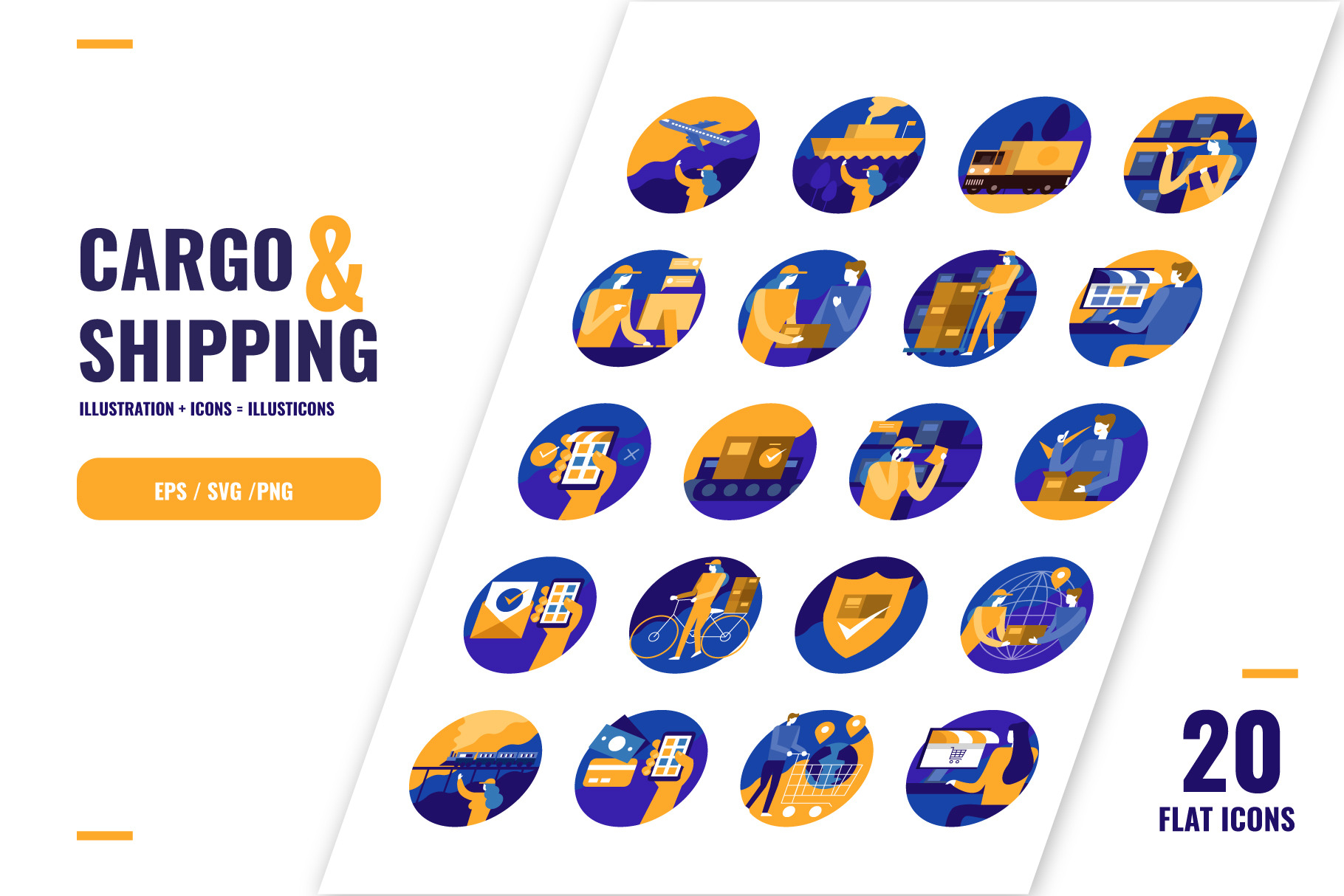 Cargo & Shipping Icons, an Outline Icon by Foxyard studio