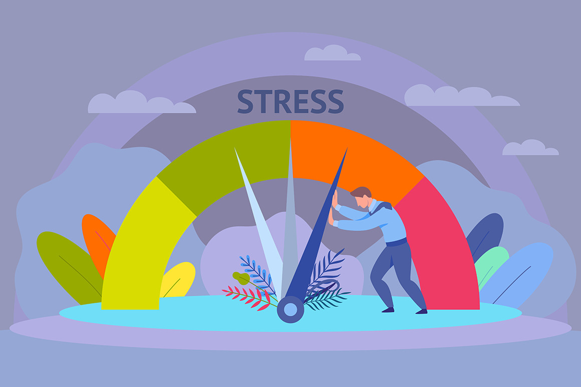 Character and Stress Level Reduced, an Object Illustration by Bigmouse_art