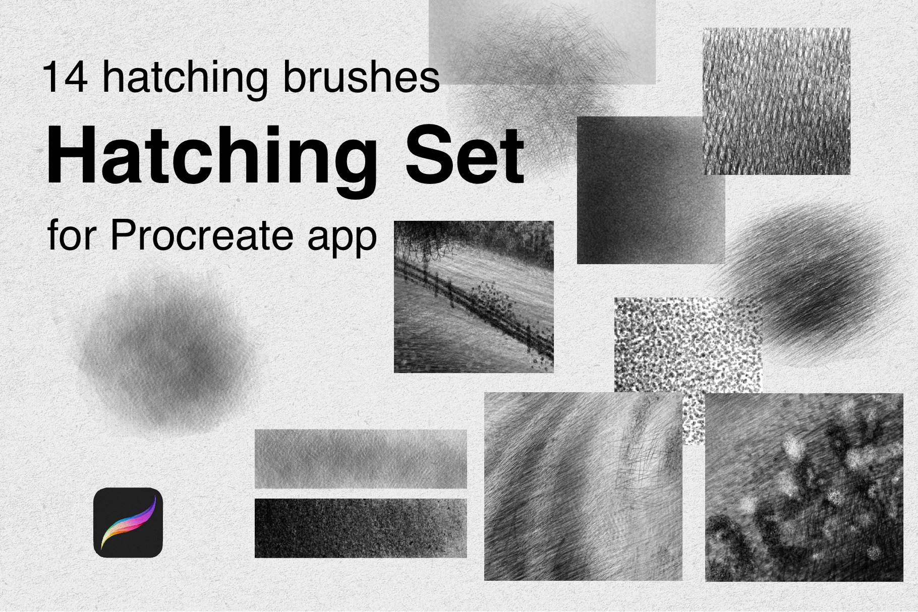 Hatching Brushes for Procreate, a Brush Add-On by Maria Summer