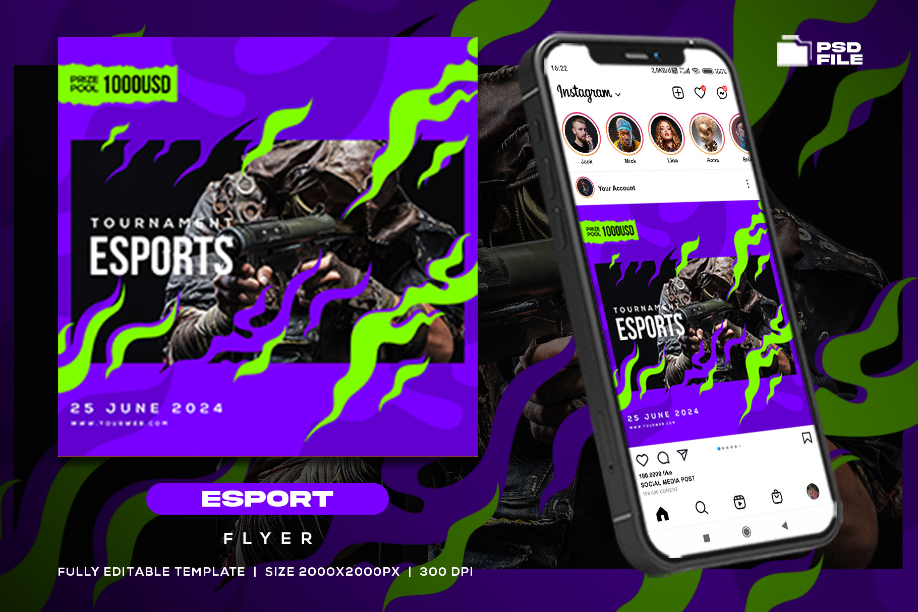 Esports Flyer Template Design, a Flyer Template by Rmbimo