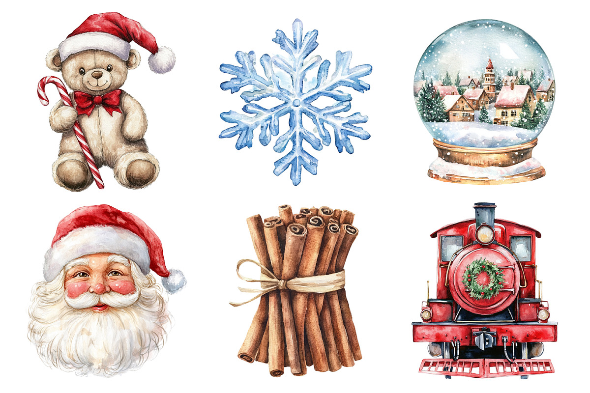 Classic Christmas Clip Arts, an Illustration by Daily.Designs