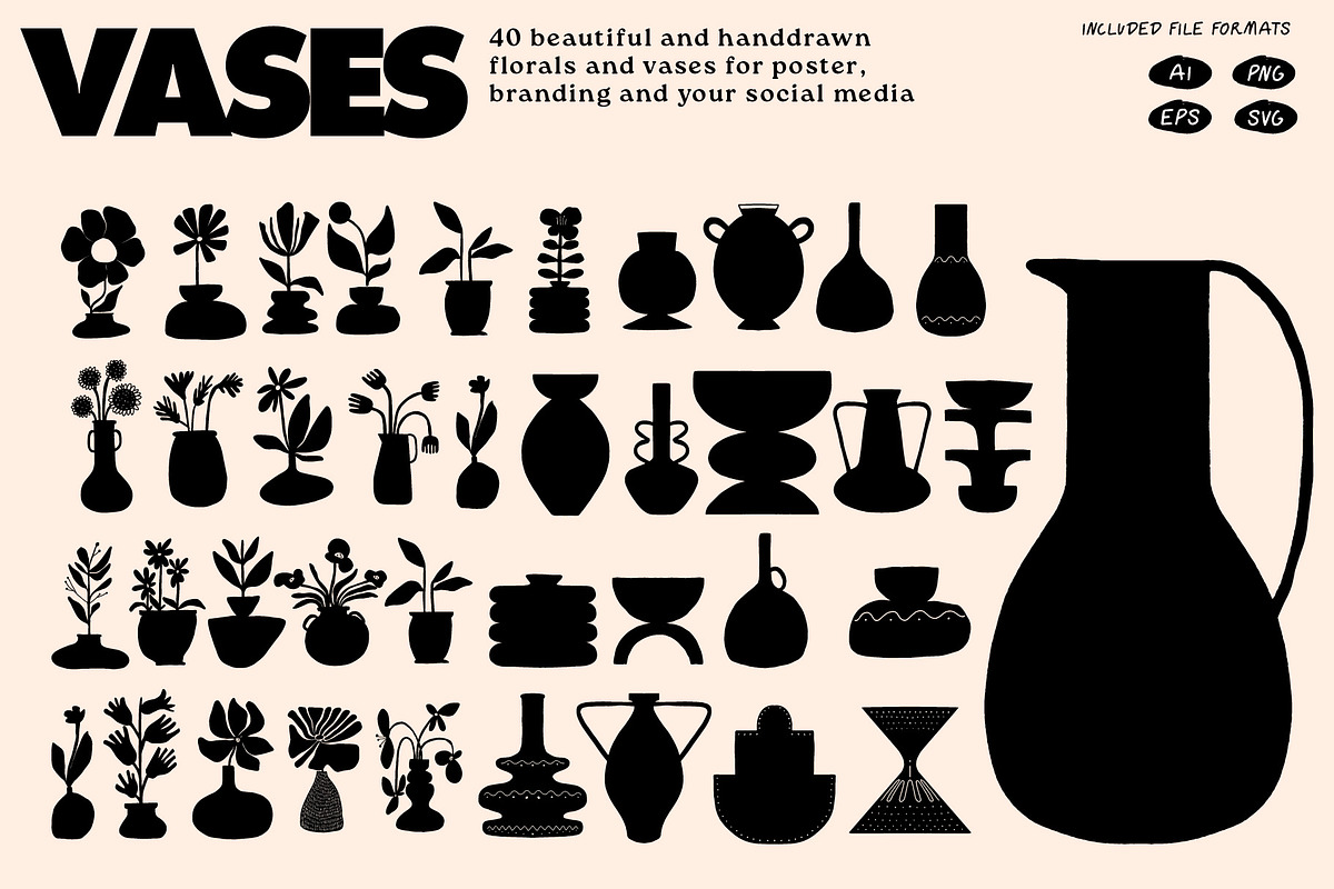 Botanical Vase Illustration Set