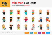 96 Miniman Flat Icons, an Icon by Vectopus.com