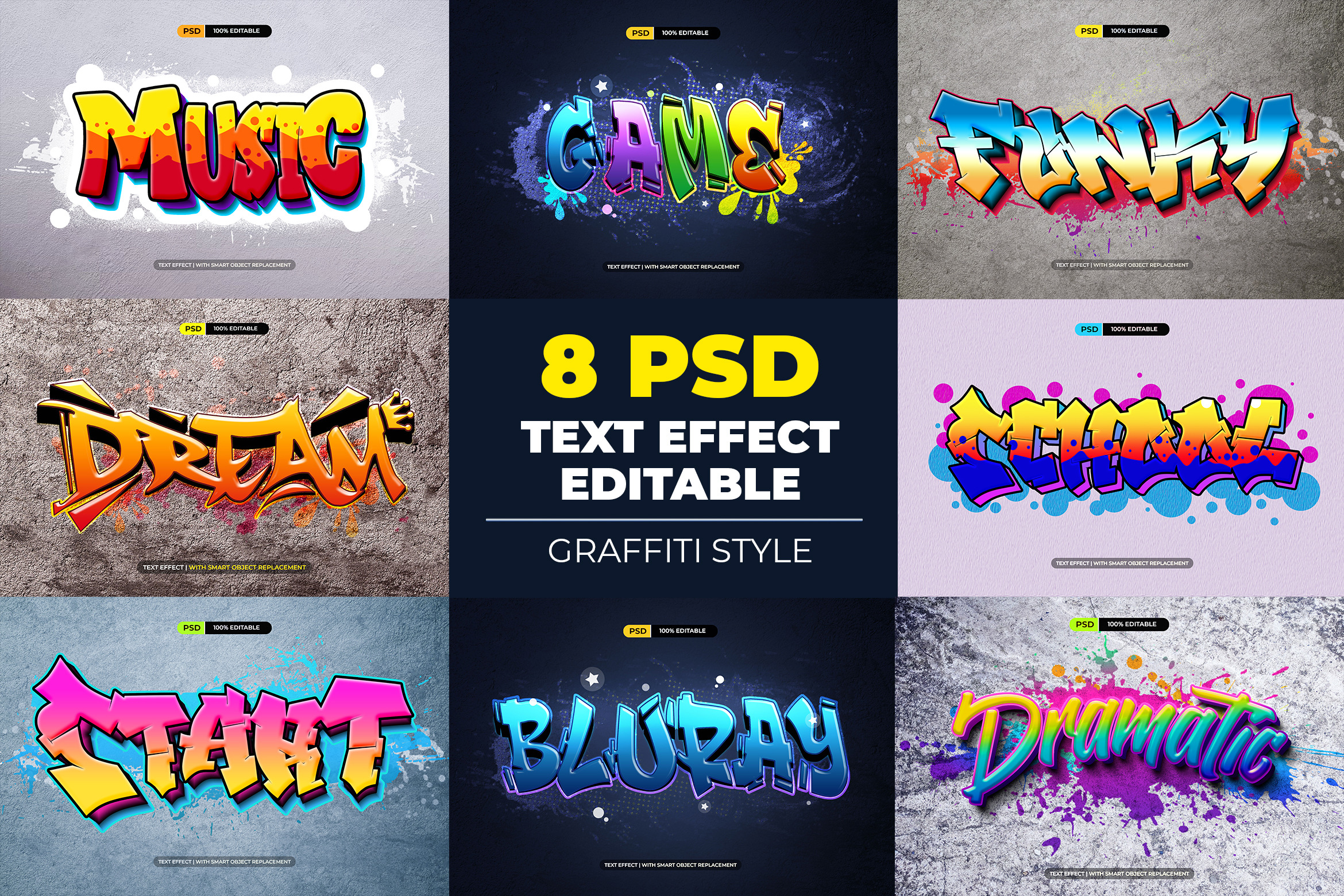 Graffiti PSD Text Effect Bundle, a Layer Style Add-On by Modaldesain