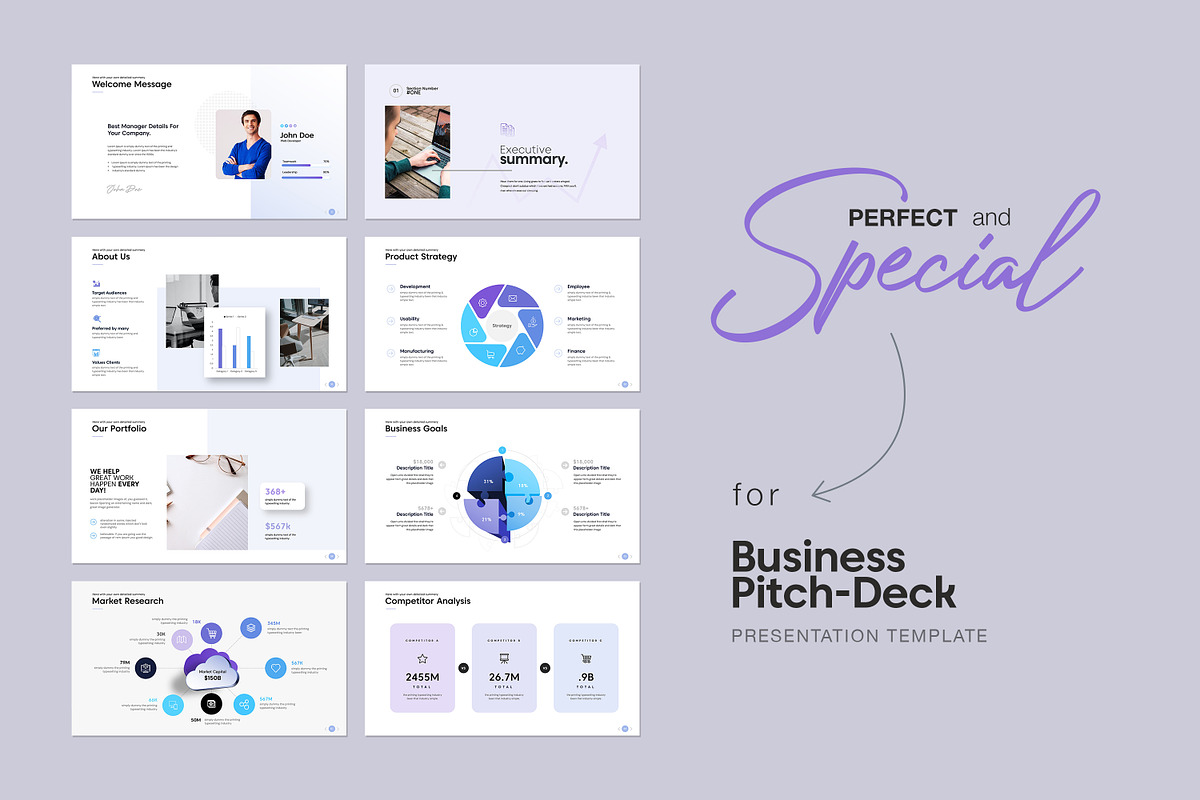 Business Pitch Deck PowerPoint, a Presentation Template by creathrivestudio