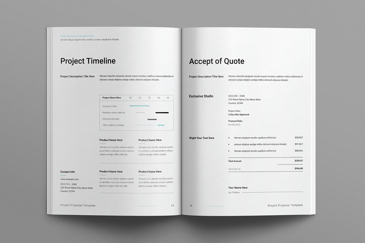 Project Proposal Template, a Brochure Template by E-Type