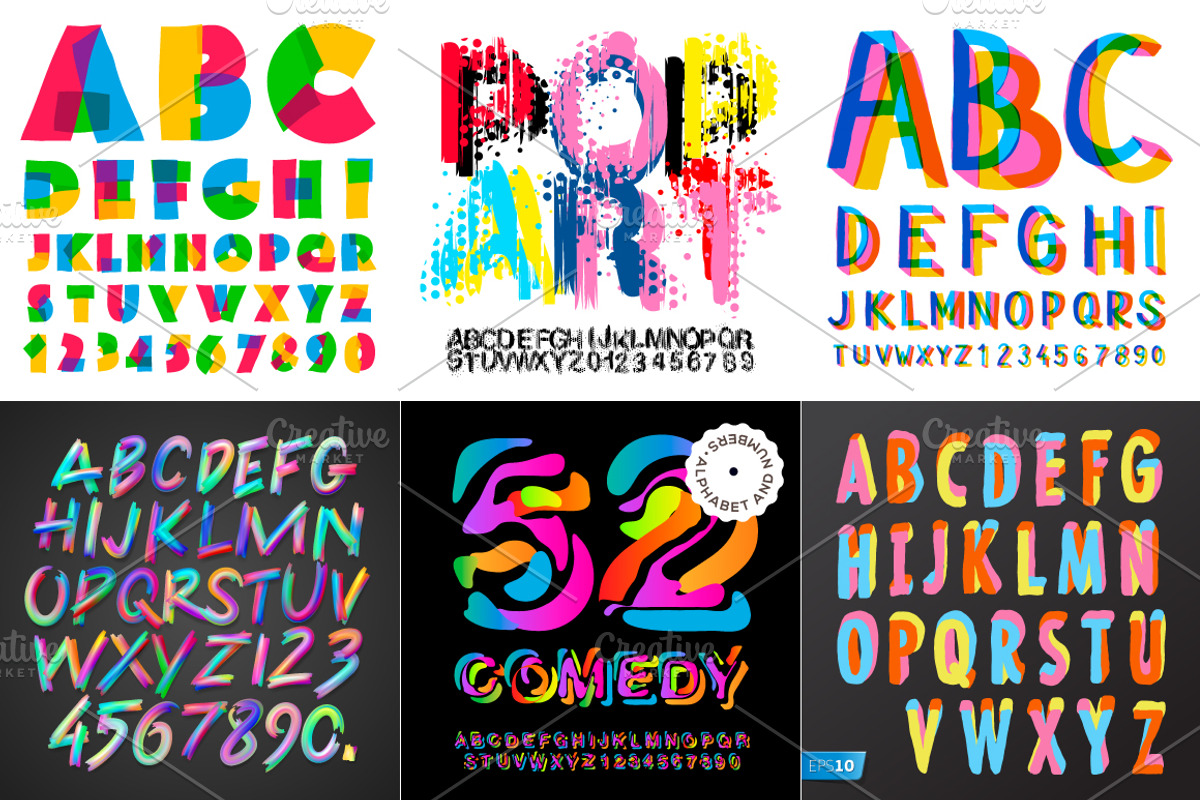 Big Bundle Alphabet & Numbers, a Symbol Font by PREMIUMVECTOR