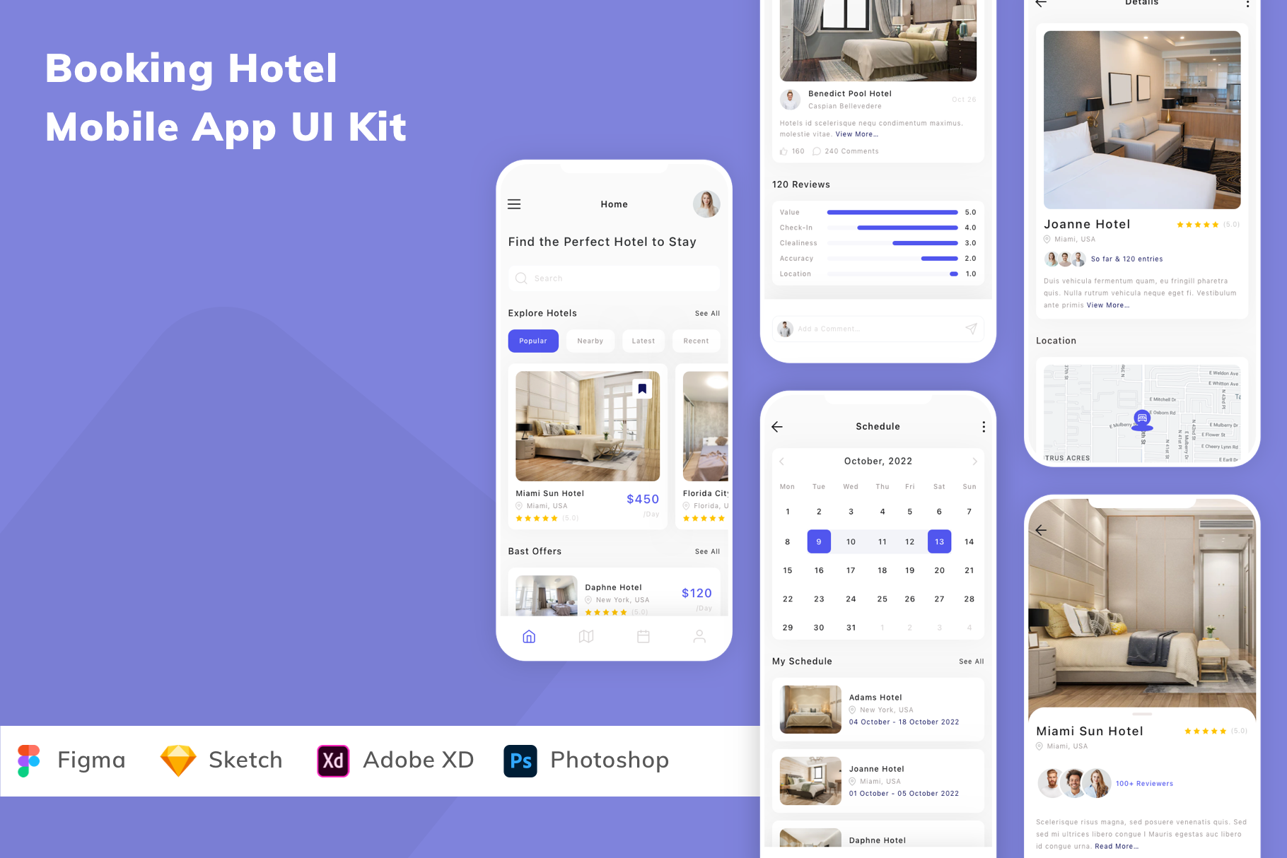 Booking Hotel Mobile App UI Kit | UI Kits and Libraries ~ Creative Market