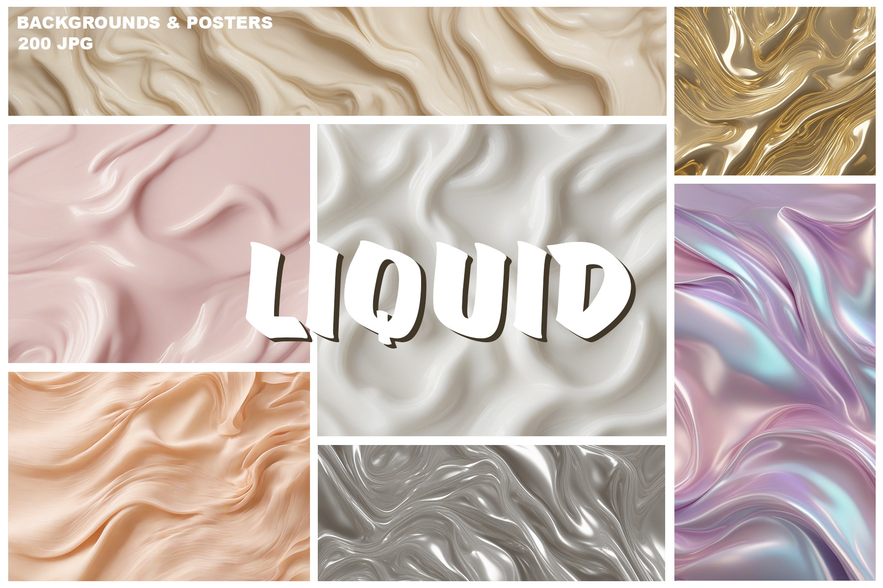 200 Liquid backgrounds. Posters, a Background Graphic by ApetekMarket
