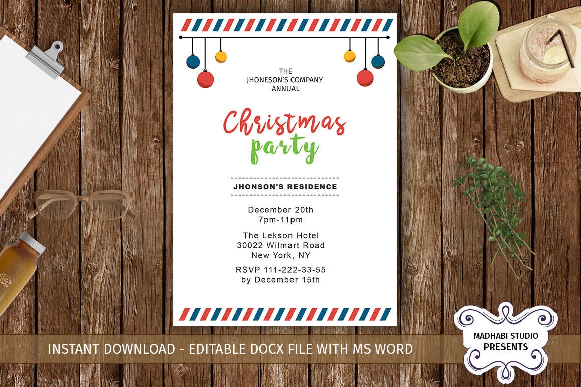 Company Christmas Party Invitations, an Invitation Template by Madhabi ...