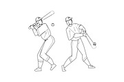 Baseball Player Hit Ball With Bat On, a Person Illustration by pikepicture