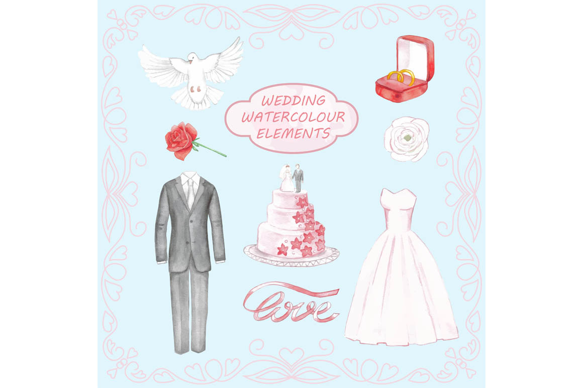 Wedding Set, an Object Graphic by Elena Lux