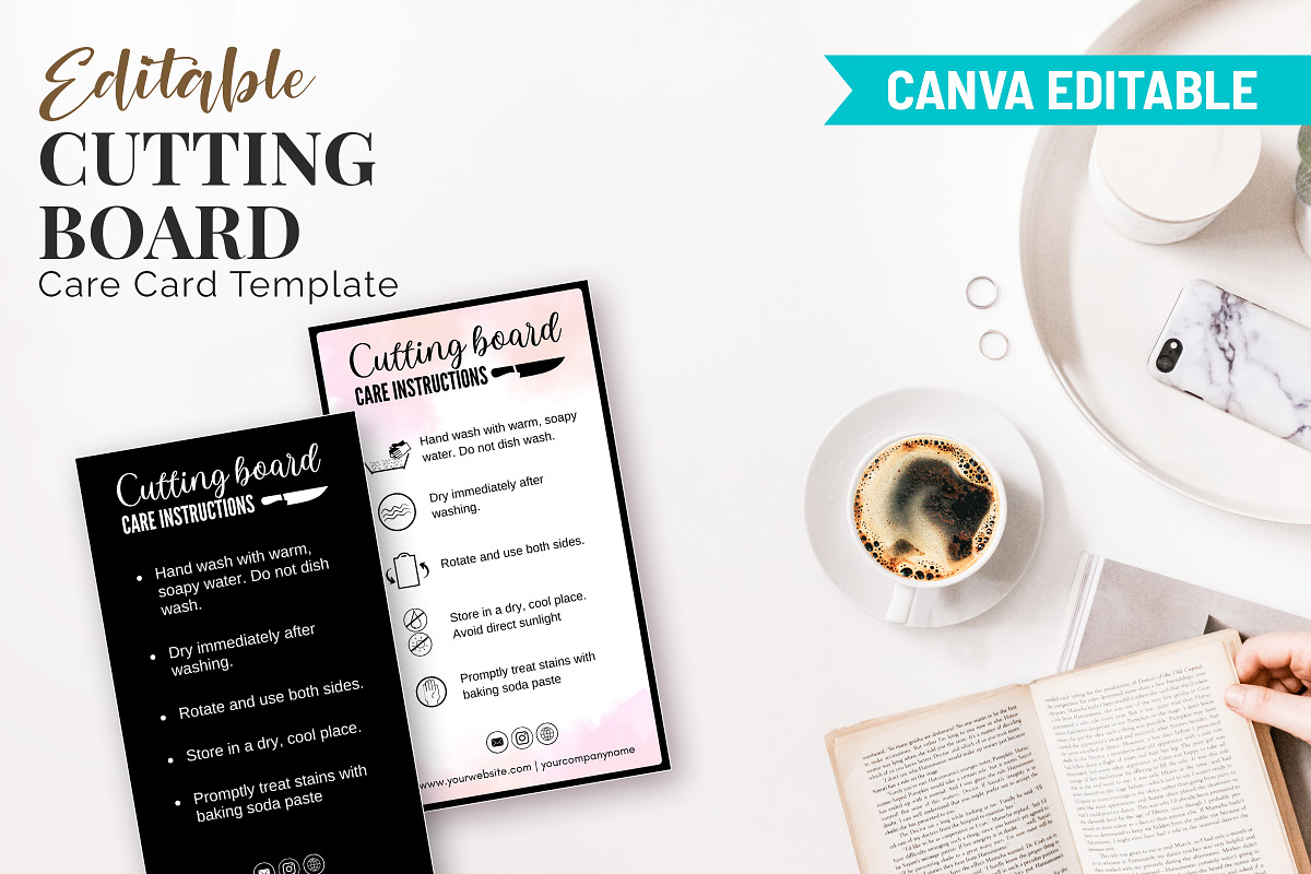 Cutting Board Care Card Template