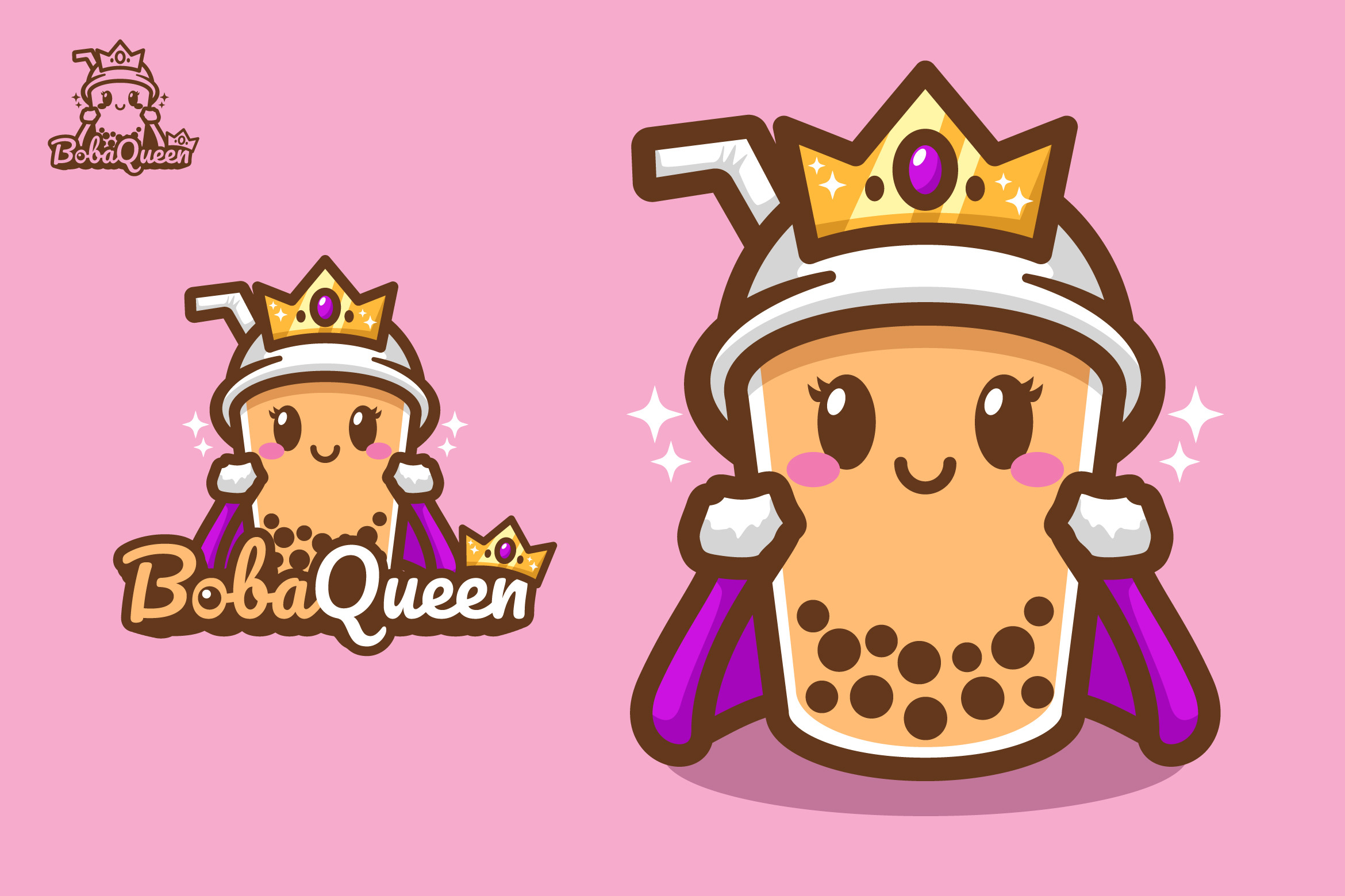 BobaQueen - Mascot & Esport Logo, a Branding & Logo Template by AQR Studio