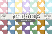 Seamless pastel clouds, a Pattern Graphic by Paper Farms | Creative Market
