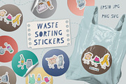 Waste sorting stickers | Creative Market