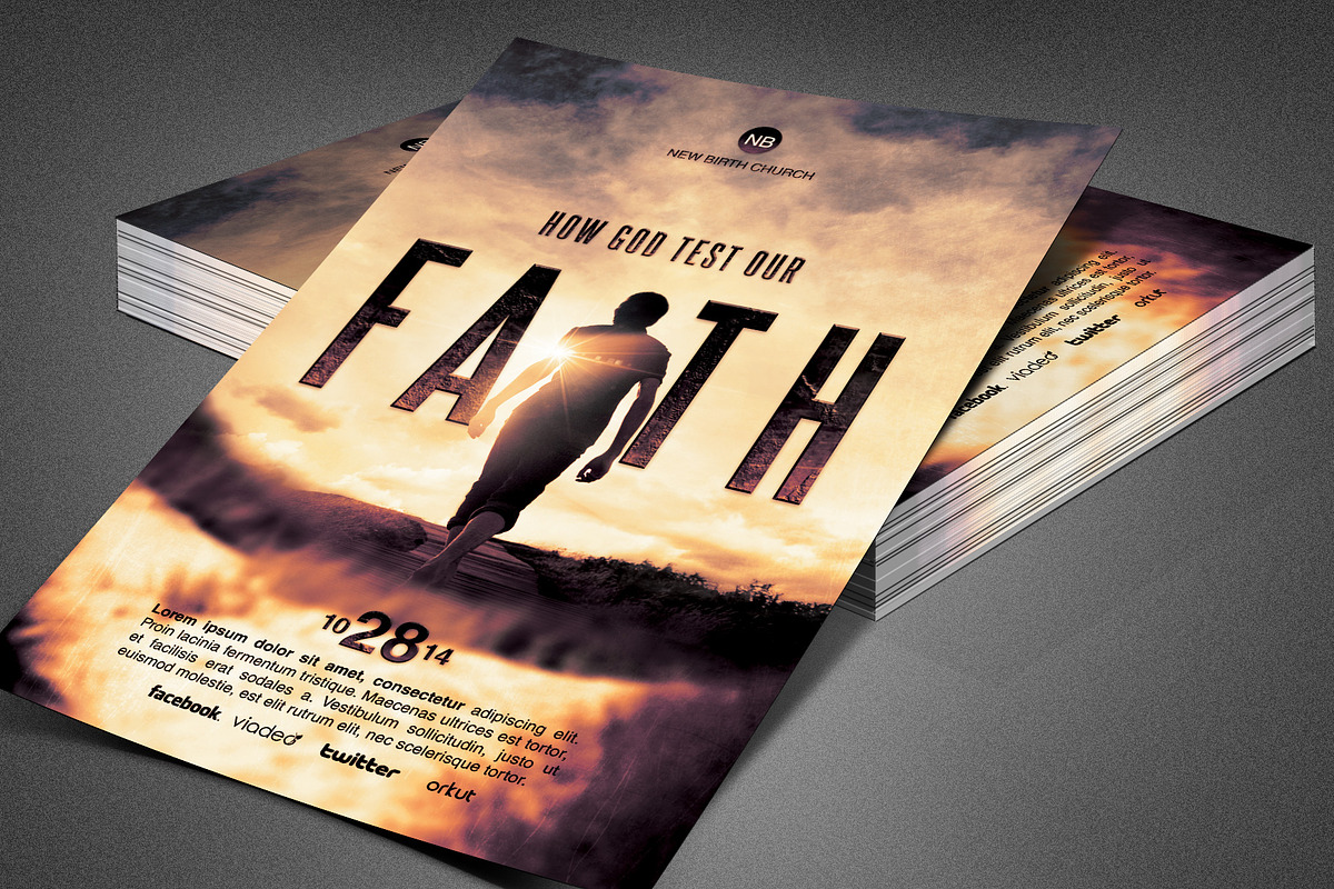 How God Test Our Faith Church Flyer, a Flyer Template by loswl