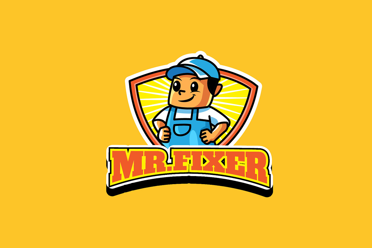 mr fixer - Mascot Logo, a Branding & Logo Template by AQR Studio ...
