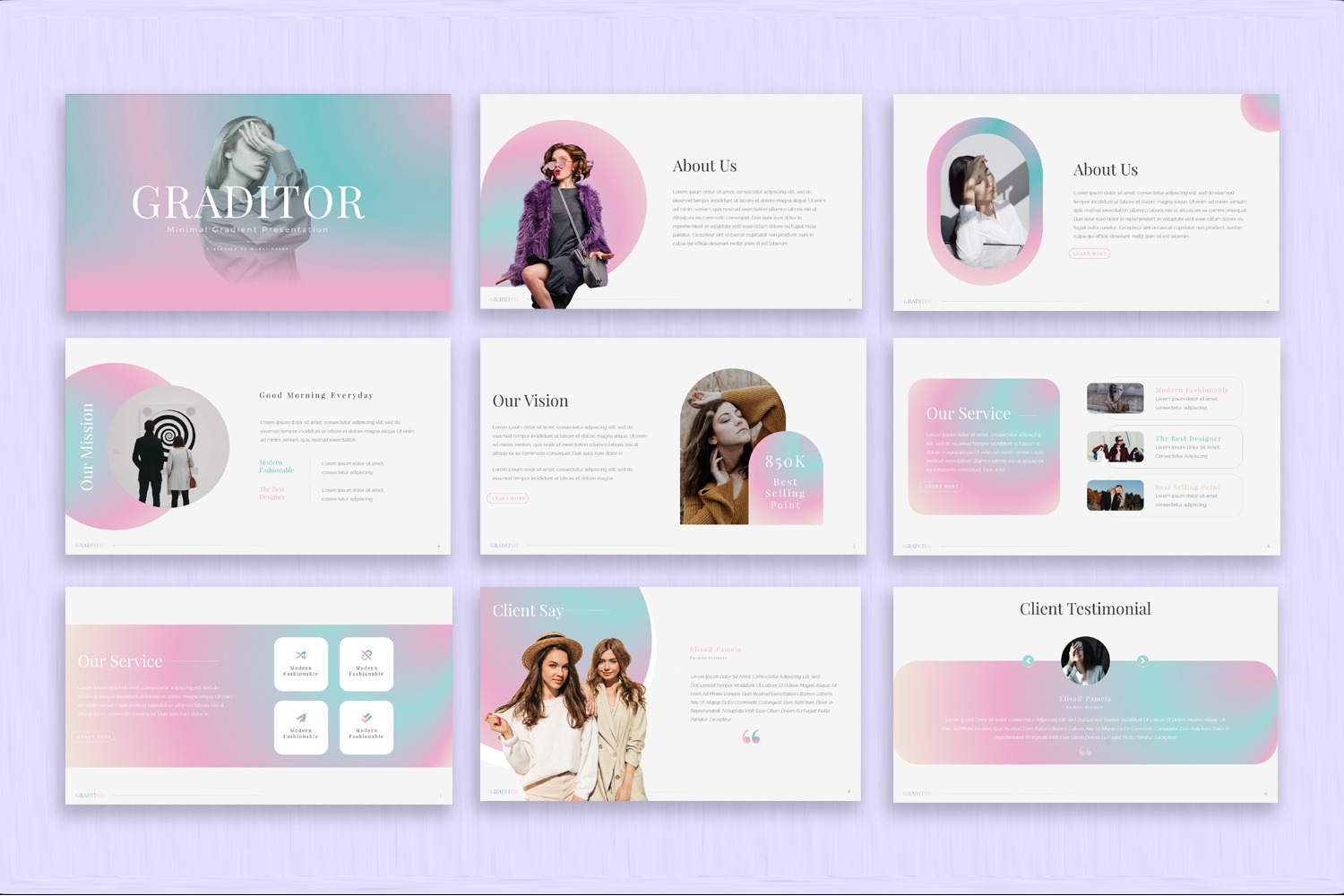 Graditor Minimal Gradient Presentation | Creative Market