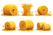 Cartoon illustration of hay stack | Animal Stock Photos ~ Creative Market