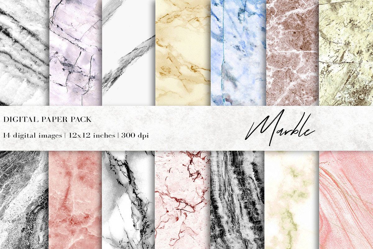 Marble Background Digital Papers, a Texture Graphic by BonaDesigns