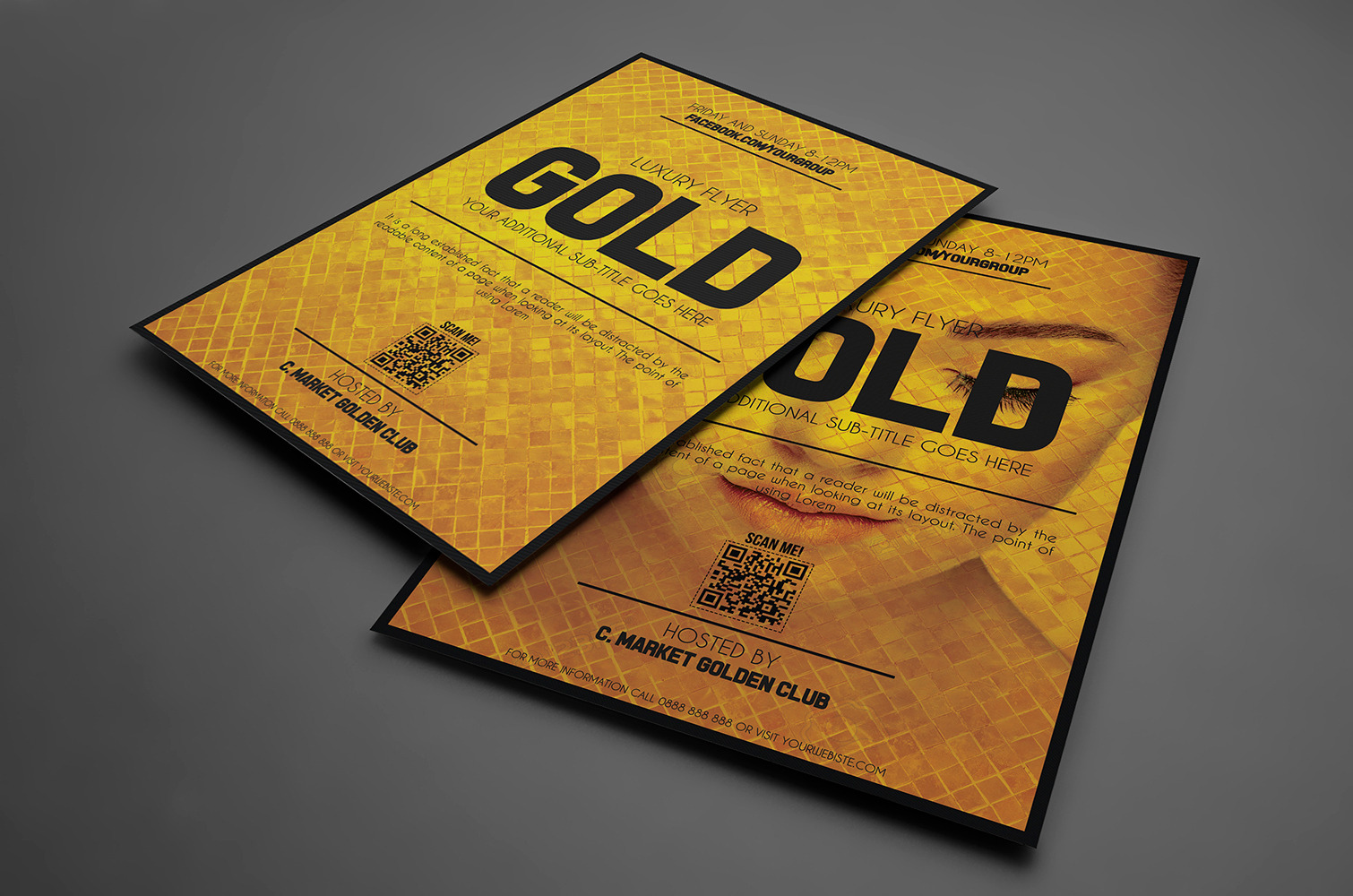 Golden Style Flyer Template, a Flyer Template by Tzochko