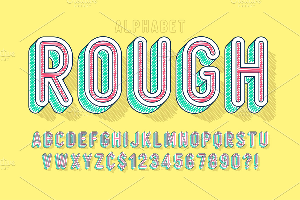Comical linear alphabet, an Illustration by Revelstockart | Creative Market