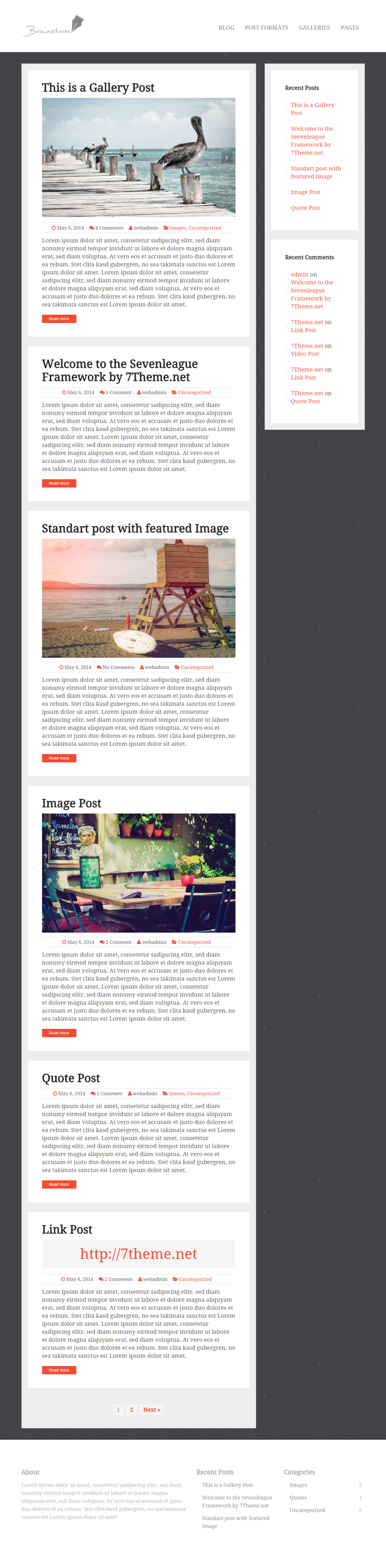 Brainstorm - Blog WordPress Theme, a WordPress Template by 7Theme
