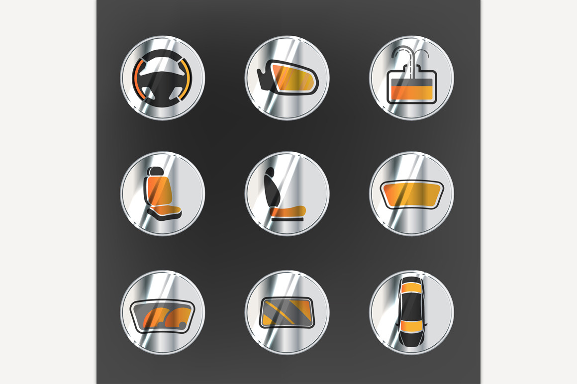 Car Heating System Set, an Outline Icon by Anna's Shop | Creative Market