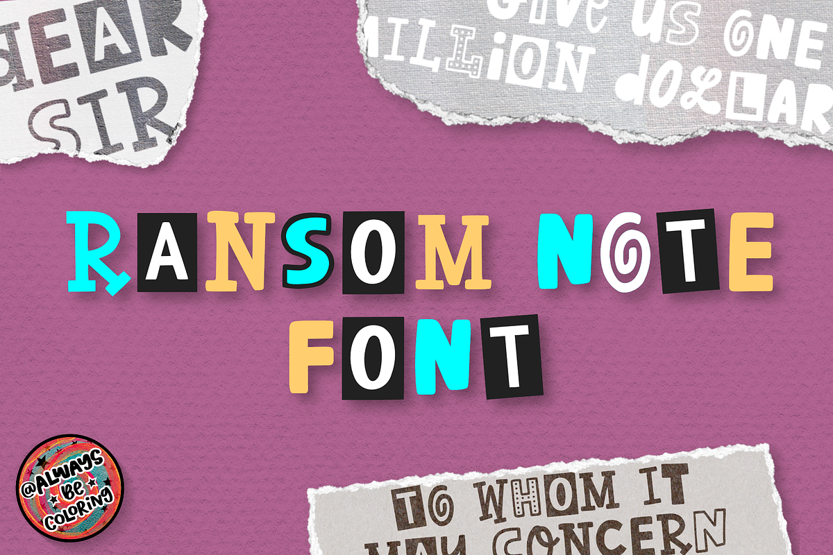 Ransom Note Font, a Handwritten Font by AlwaysBeColoring | ransom note ...