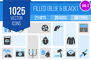 1025 Filled Blue & Black Icons (V2), an Icon by IconBunny