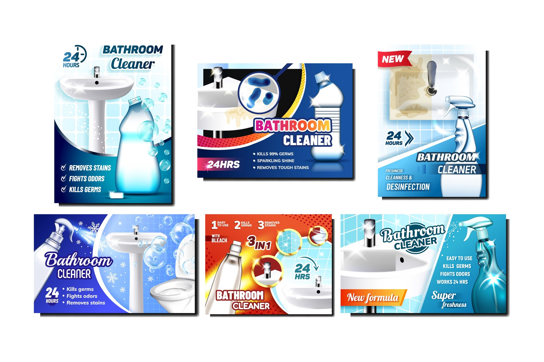 Bathroom Cleaner Advertising Posters, an Object Graphic by pikepicture