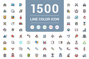 1500 Line Color Icons Pack, an Icon by WORAKAMON Design Studio