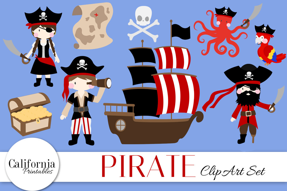 Pirate Clip Art Set, a Decorative Illustration by Nagore Rodriguez ...