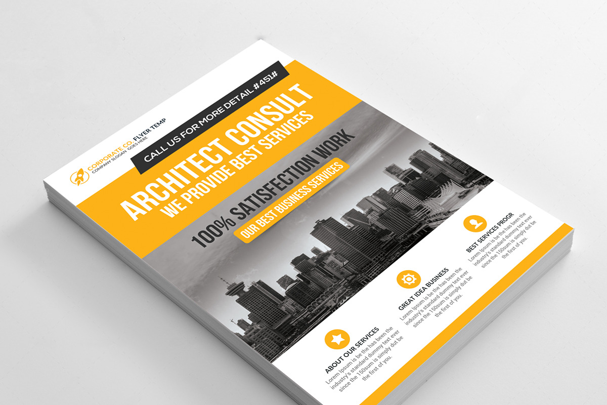 Architect Flyer Template, a Flyer Template by graphicforest