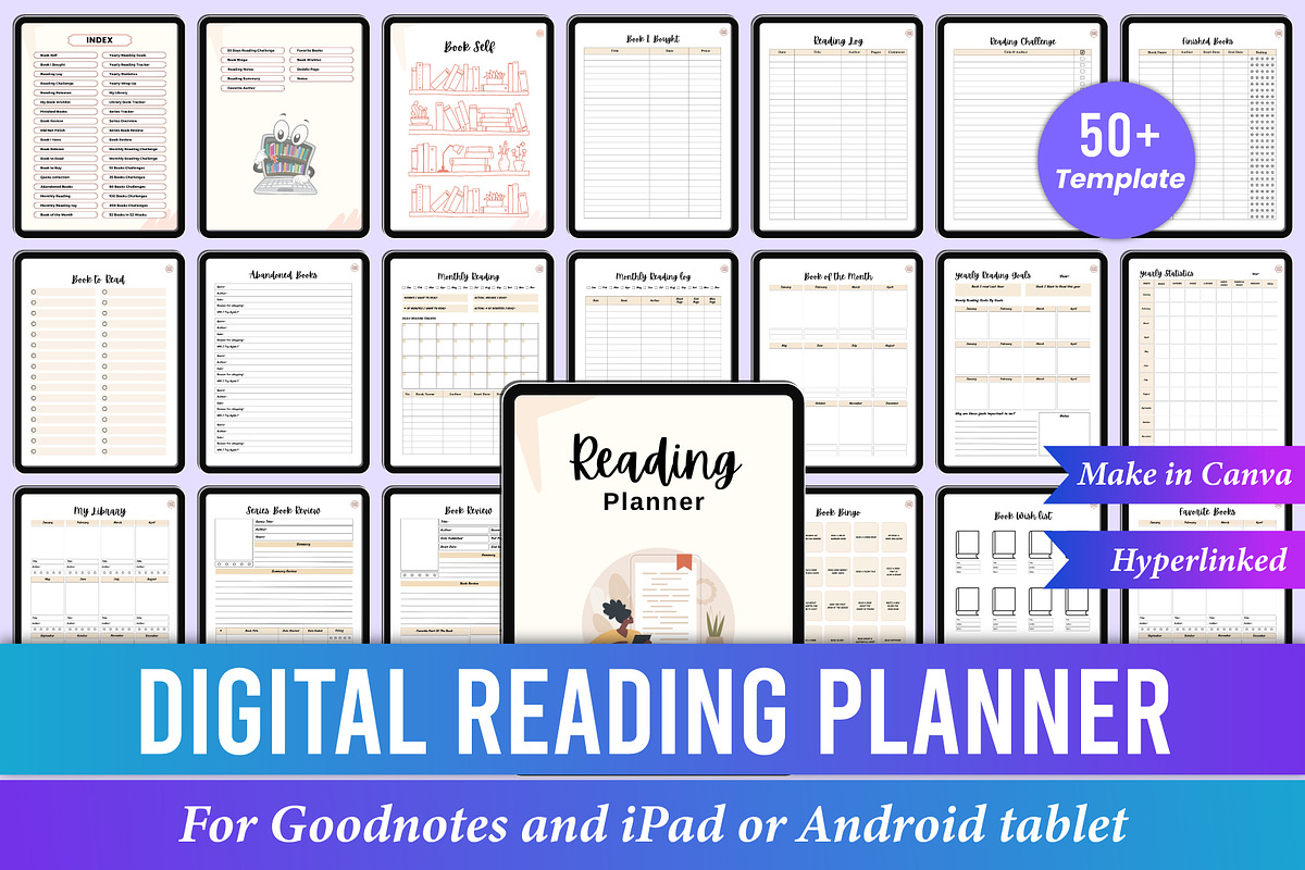Mega Digital Planner Bundle Canva, a Stationery Template by Mustafiz