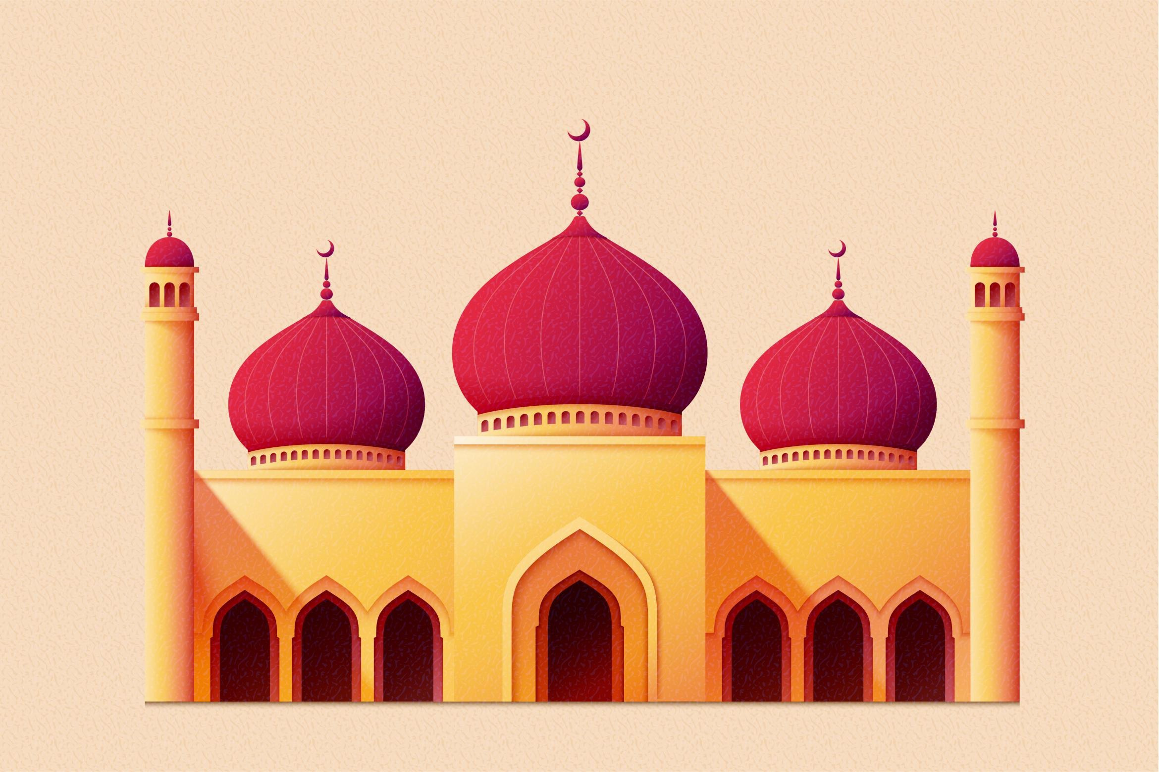 Respberry red dome masjid, an Illustration by TotallypicRF
