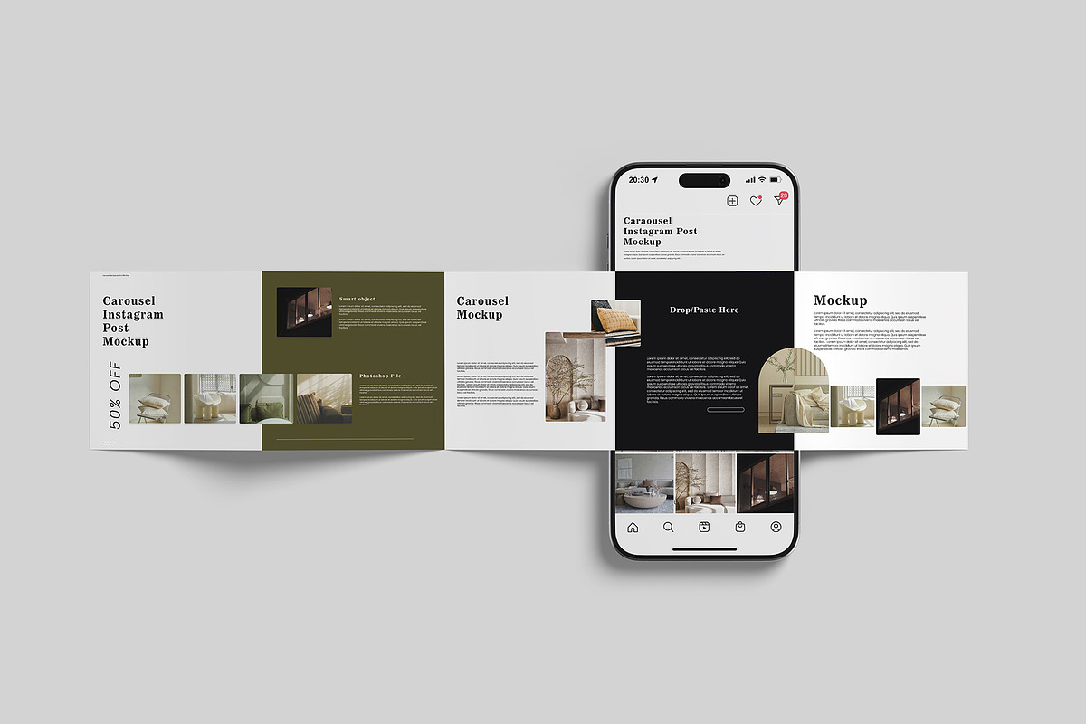 Carousel instagram post mockup
