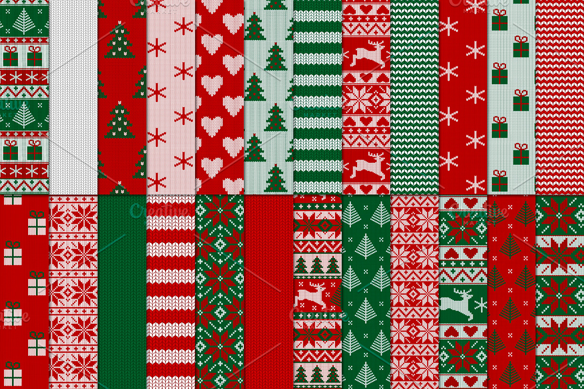 Christmas knit, seamless patterns, a Pattern Graphic by Sveta Aho