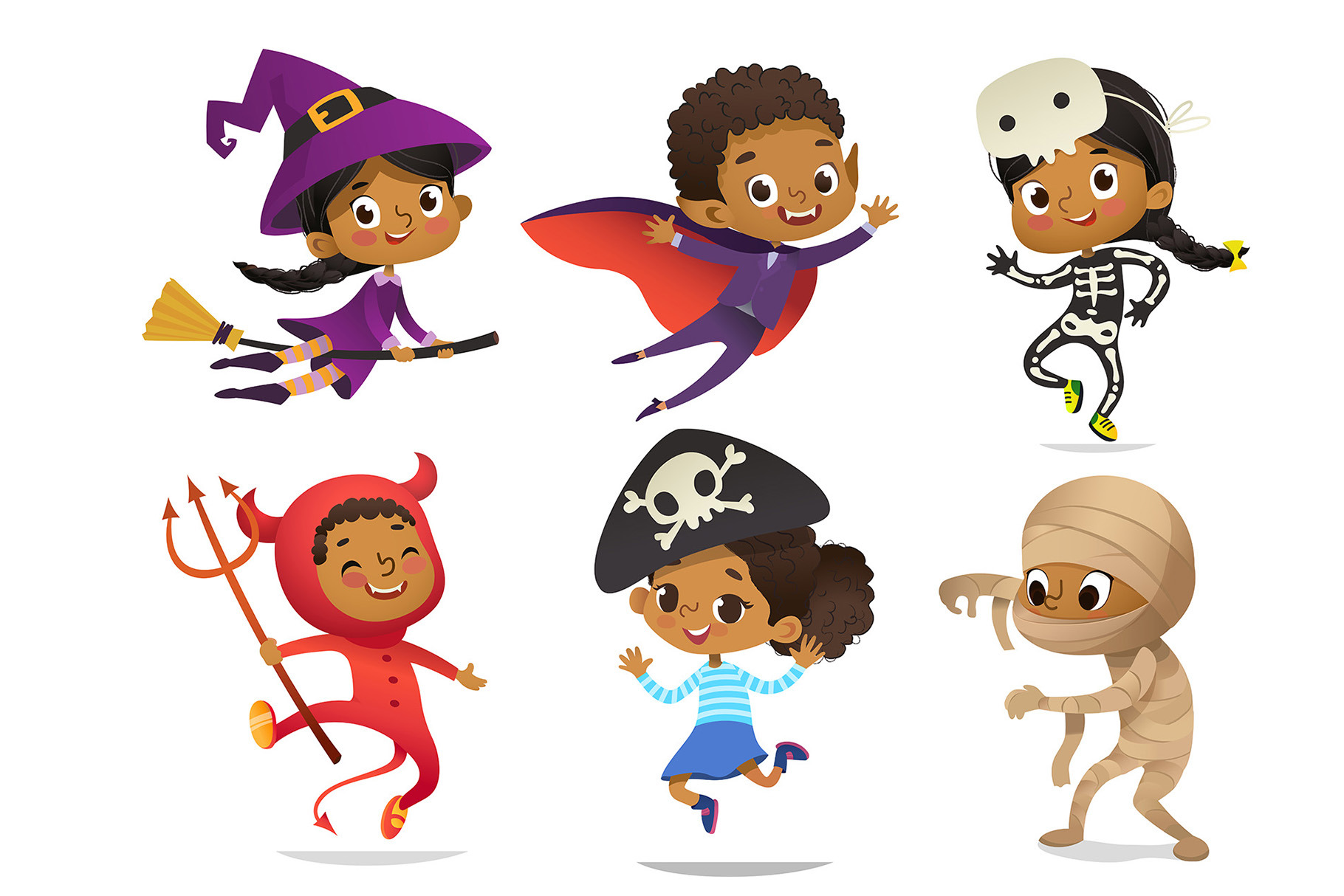 Halloween African American Kids, a Person Illustration by FoxyImage