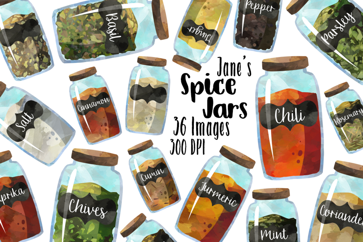 Spice Jars Clipart, an Illustration by DigitalArtsi