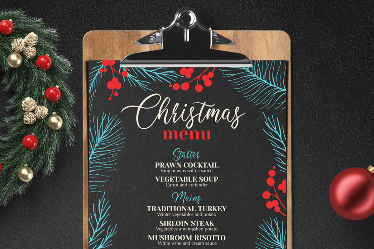 Christmas Party Menu Restaurant