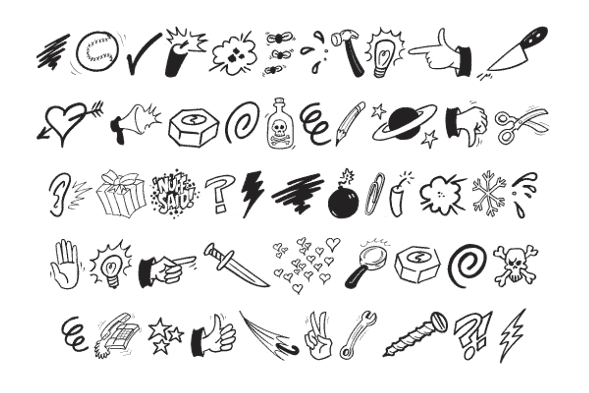 Nuff Said, a Symbol Font by Comicraft Fonts